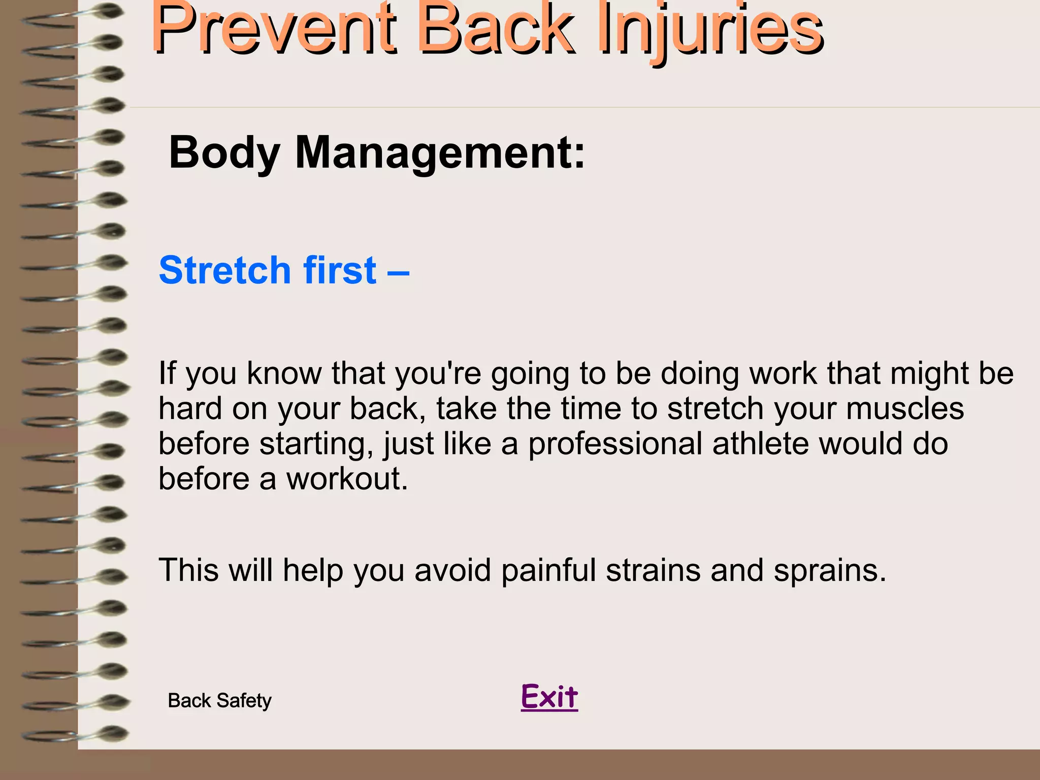 Back safety PDF | PPT | Free Download