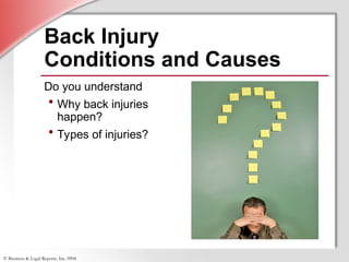 Back Problem Causes, Safety and Injury Prevention | PPT