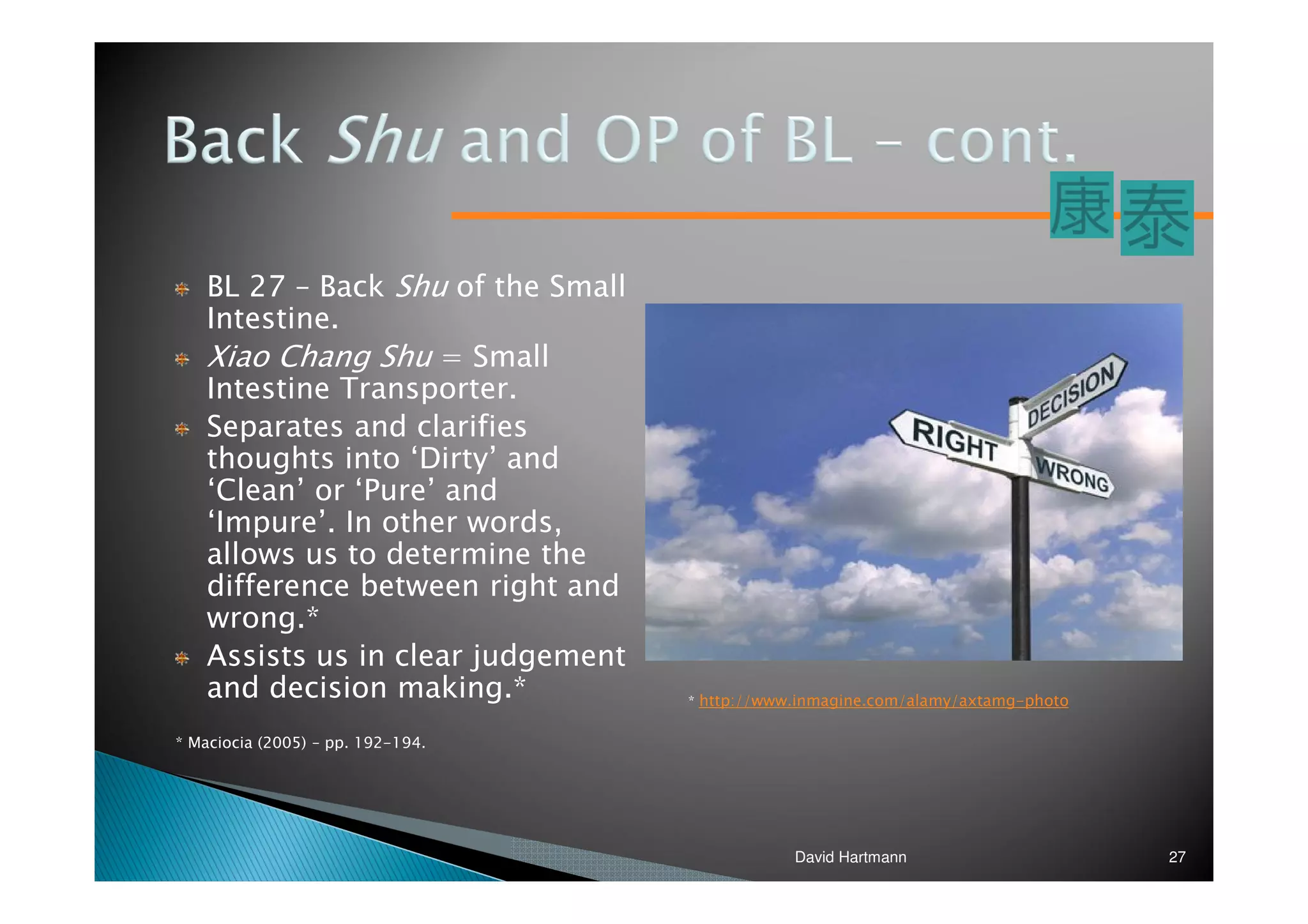 Urinary Bladder Back Shu points discussion | PDF