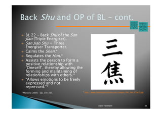Urinary Bladder Back Shu points discussion | PPT