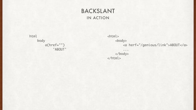 Backslant or python templates engines design guidelines. | PPT