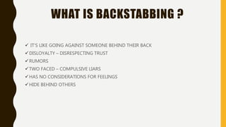 THE POLITICS OF BACKSTABBING | PPTX