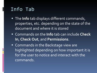Backstage view in_word_2010 | PPT | Desktop Publishing | Computer ...