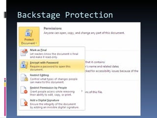 Backstage view in_word_2010 | PPT | Desktop Publishing | Computer ...