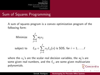 Backstepping for Piecewise Affine Systems: A SOS Approach | PPT