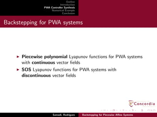 Backstepping for Piecewise Affine Systems: A SOS Approach | PPT