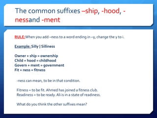 Back T0 Basic Ssuffixes1 | PPTX