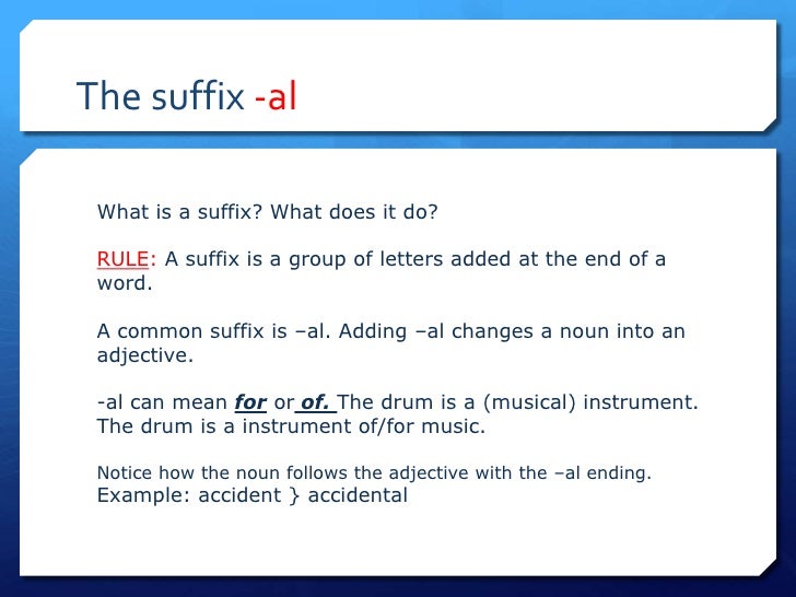 Back T0 Basic Ssuffixes1