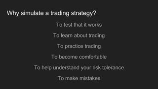 Testing trading strategies in JavaScript | PPT