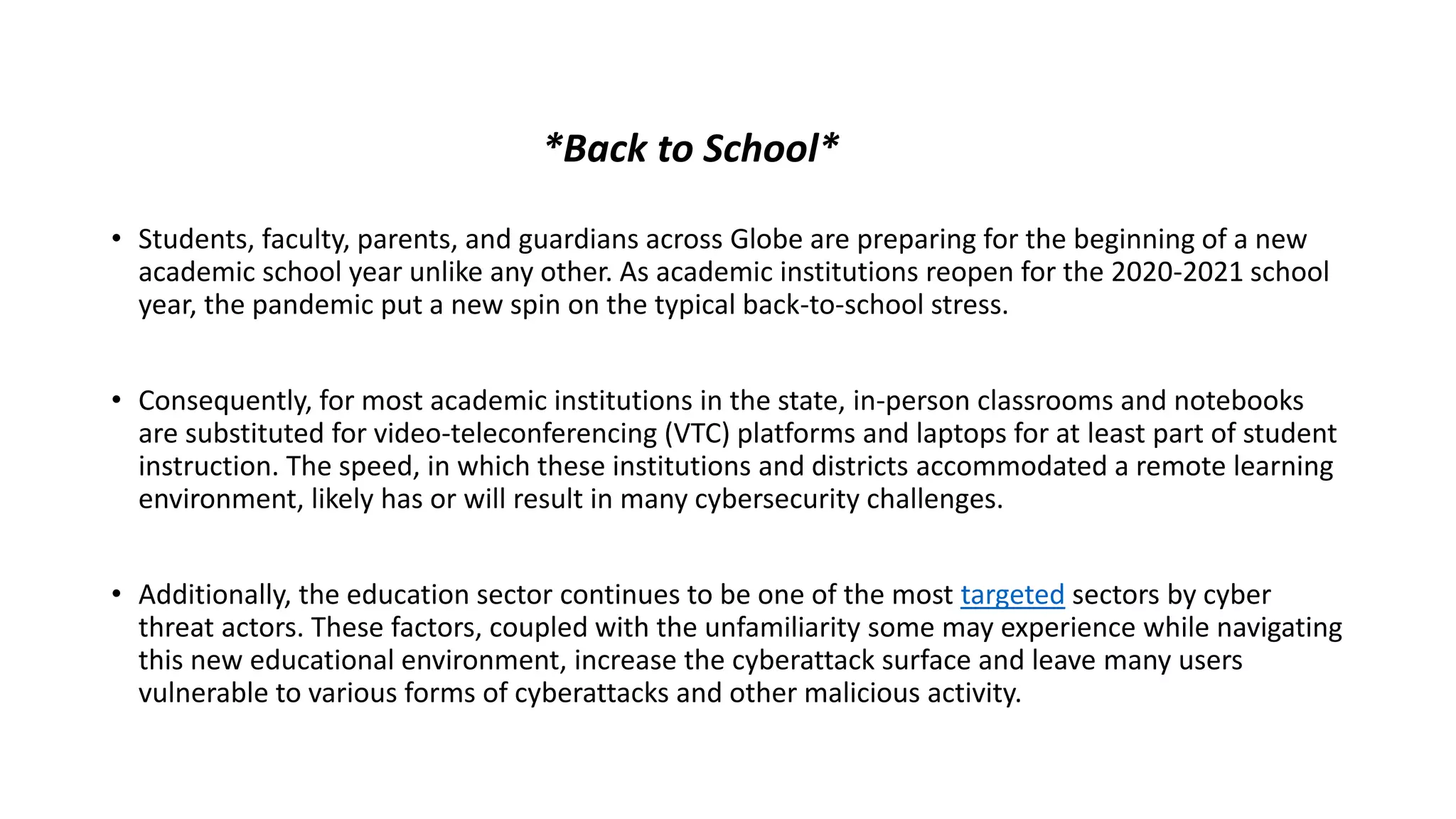 Back to school - CYBER SAFETY | PPTX