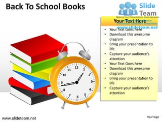 Back to school education books powerpoint presentation slides. | PPT