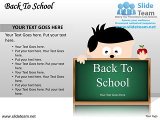 Back to school education powerpoint presentation templates. | PPT