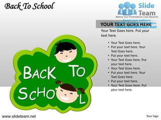 Back to school education powerpoint presentation templates. | PPT