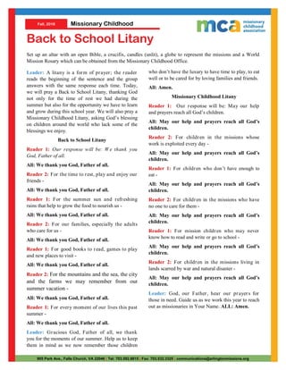 Back to school litany 2016 eng | PDF