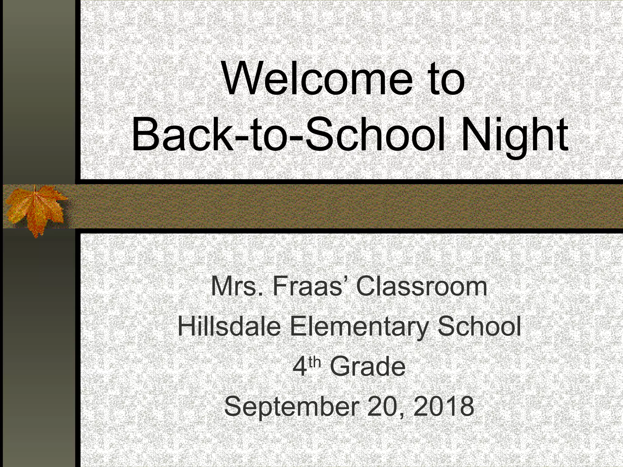 Back to school night 2018 | PPT