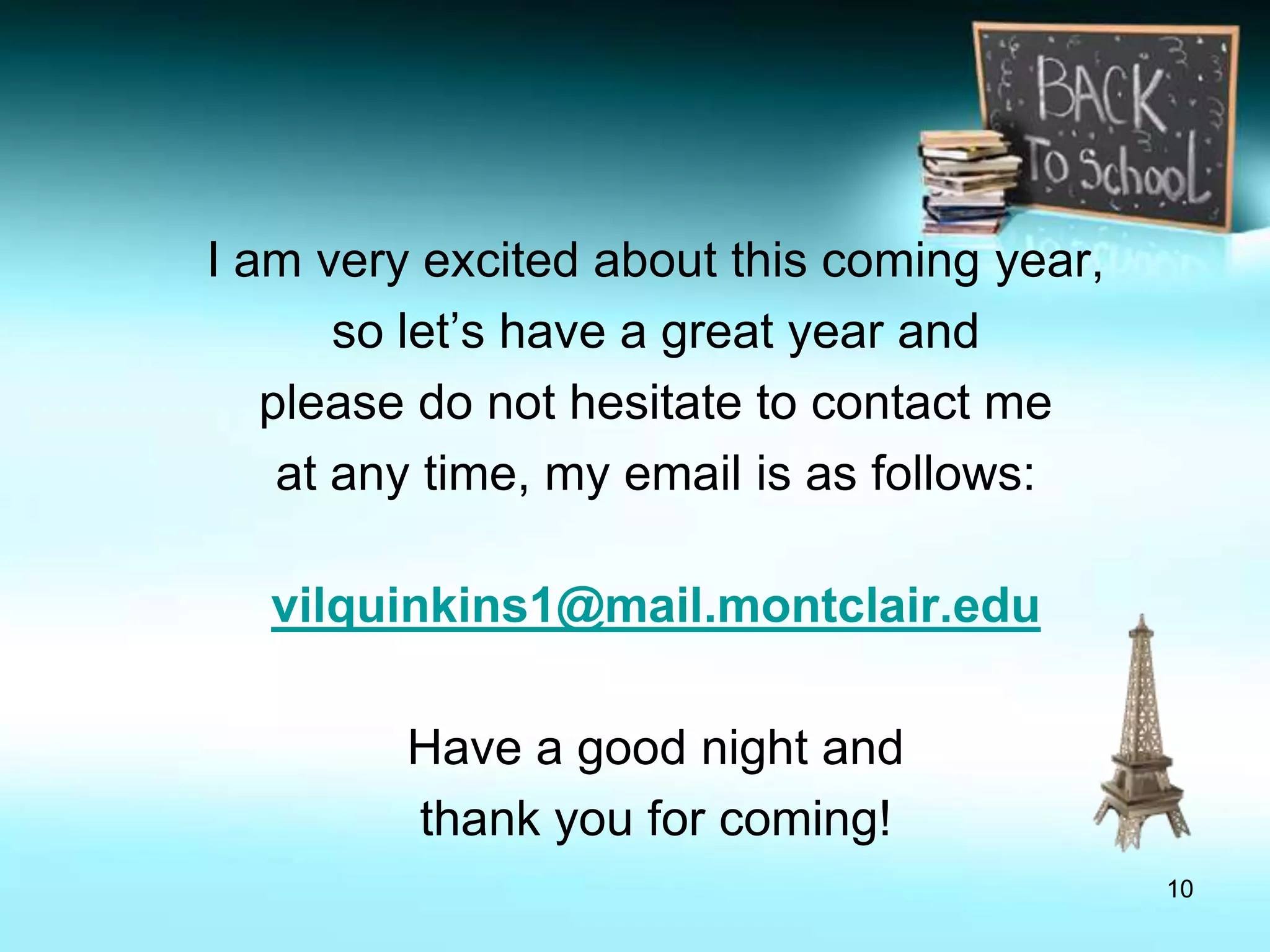 Back To School Night Presentation 6th Grade | PPT