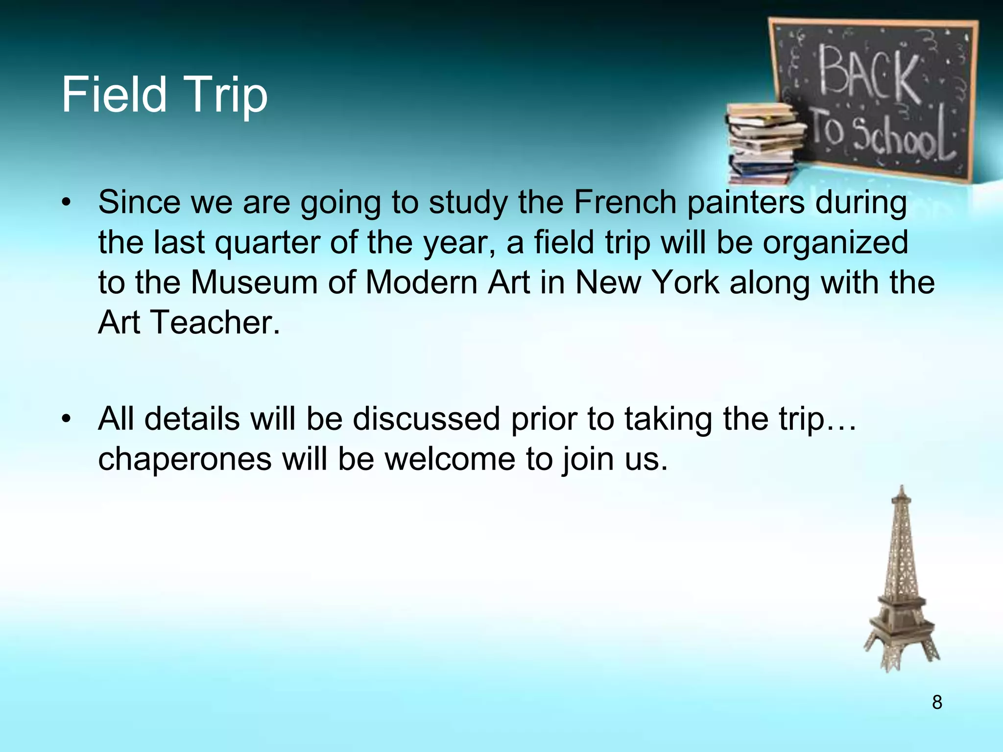 Back To School Night Presentation 6th Grade | PPT