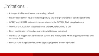Back to the future - Temporal Table in SQL Server 2016 | PPTX