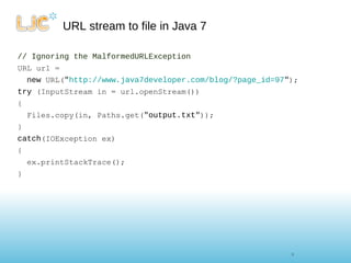 Java 7 - short intro to NIO.2 | PPT | Operating Systems | Computer Software and Applications