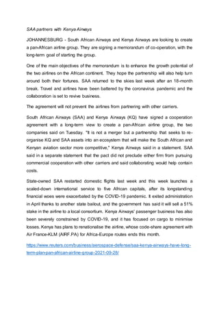 Back to the skies south african airline industry | PDF