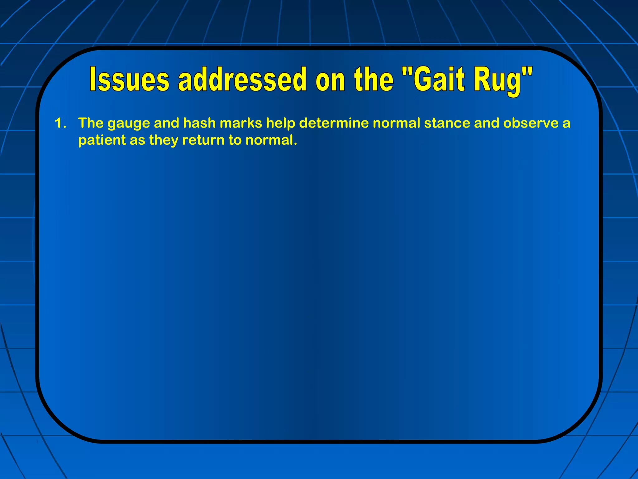 Carpet Cues, Gait Training level 1 | PPT