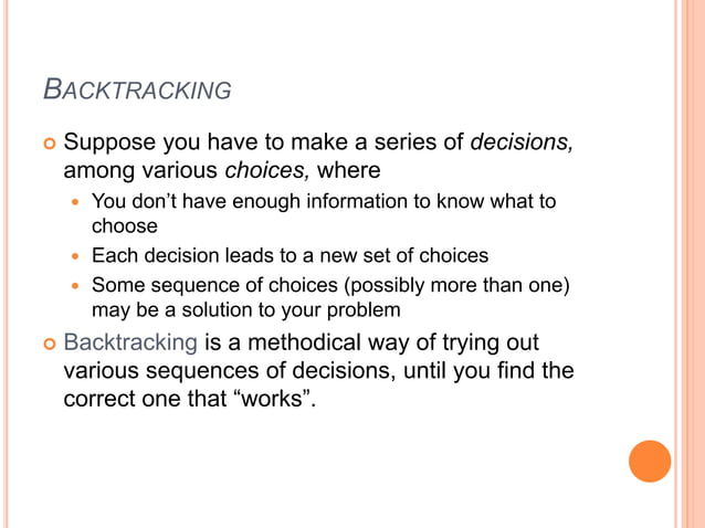 Backtrack search-algorithm | PPT