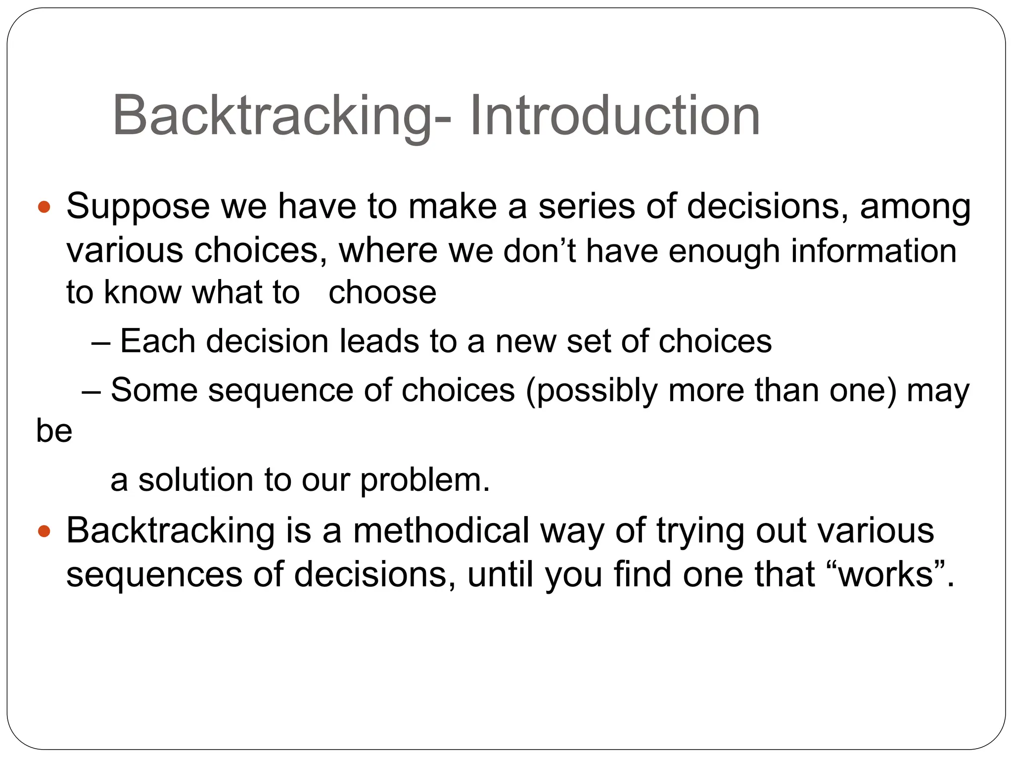 Backtracking In Data Structure And Algorithm Ppt 2548