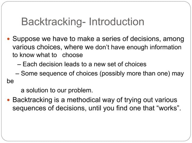 Backtracking in Data Structure and Algorithm | PPTX Backtracking in Data Structure and Algorithm | PPTX