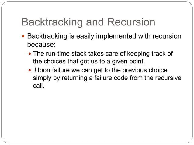 Backtracking In Data Structure And Algorithm Ppt