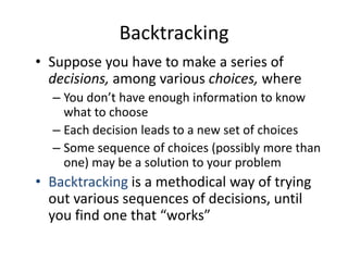 Back tracking and branch and bound class 20 | PPTX