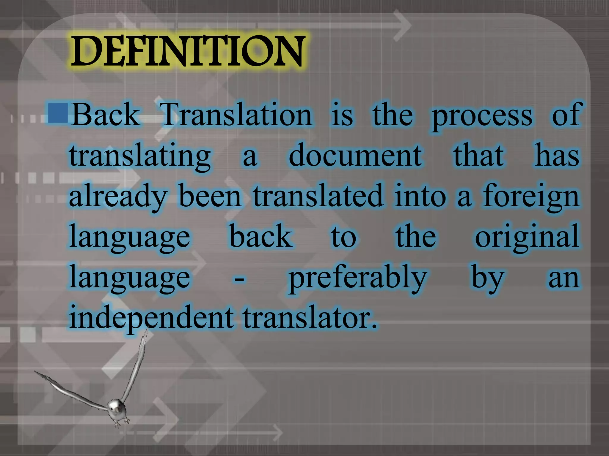 Back translation ( Mai) | PPT