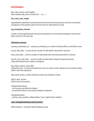 Backup and Recovery | PDF