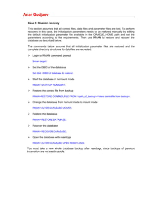 Backup and Recovery Procedure | DOC