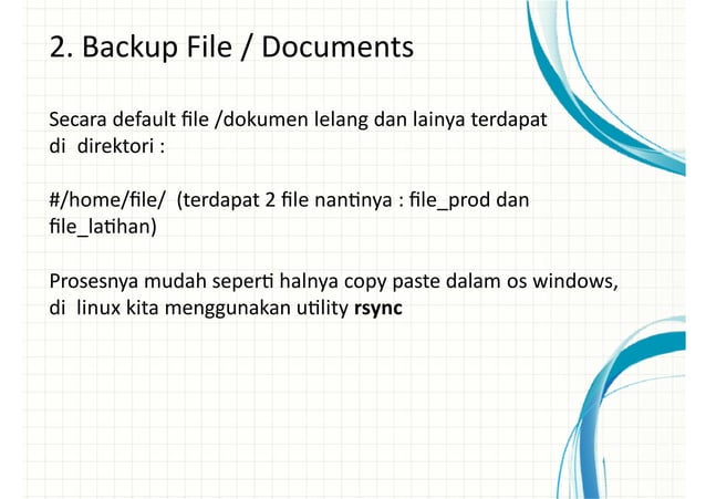 back up store analisa data for busnis teknologi | PPTX