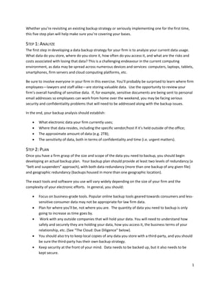 Backup Best Practices and Strategies | PDF