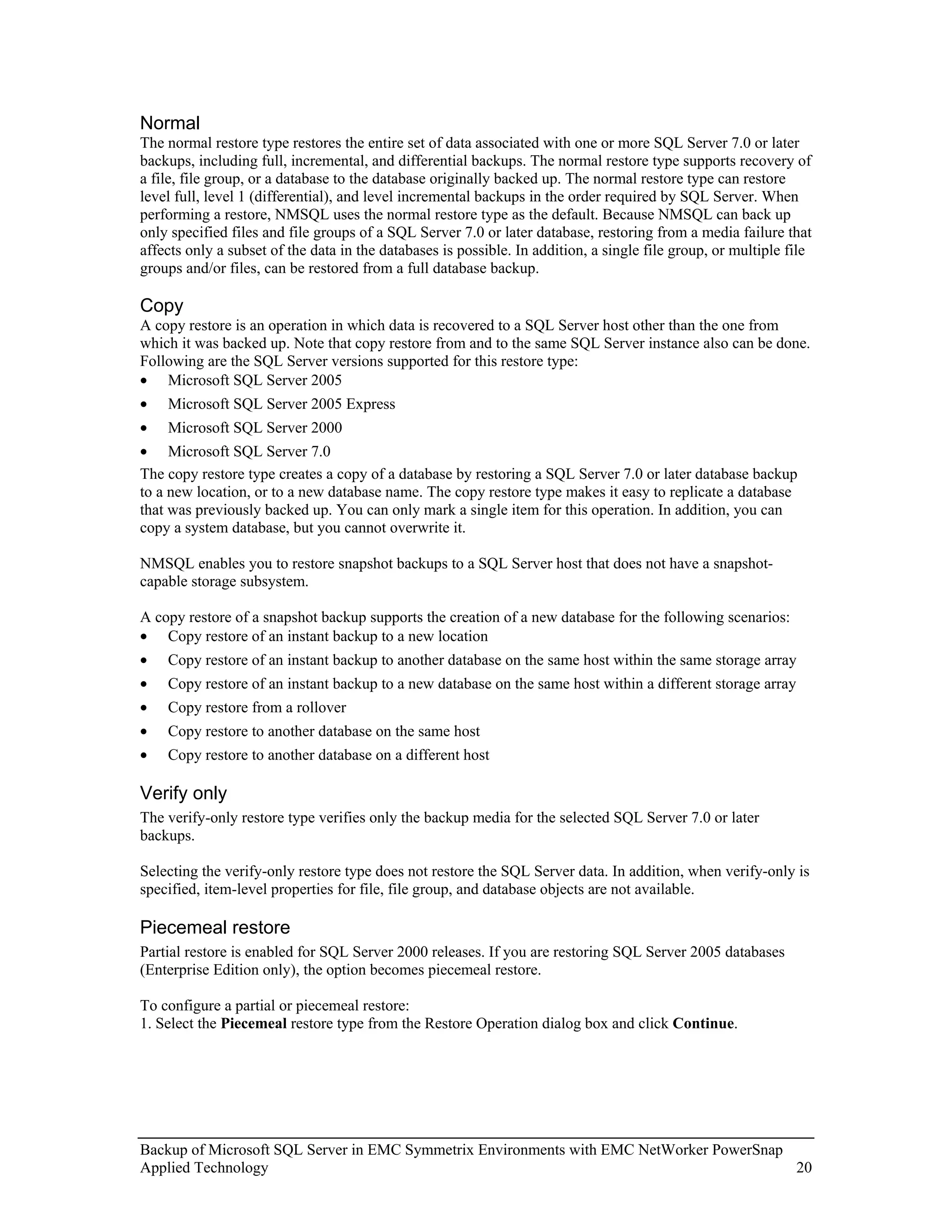 Backup Of Microsoft Sql Server In Emc Symmetrix Environments Pdf