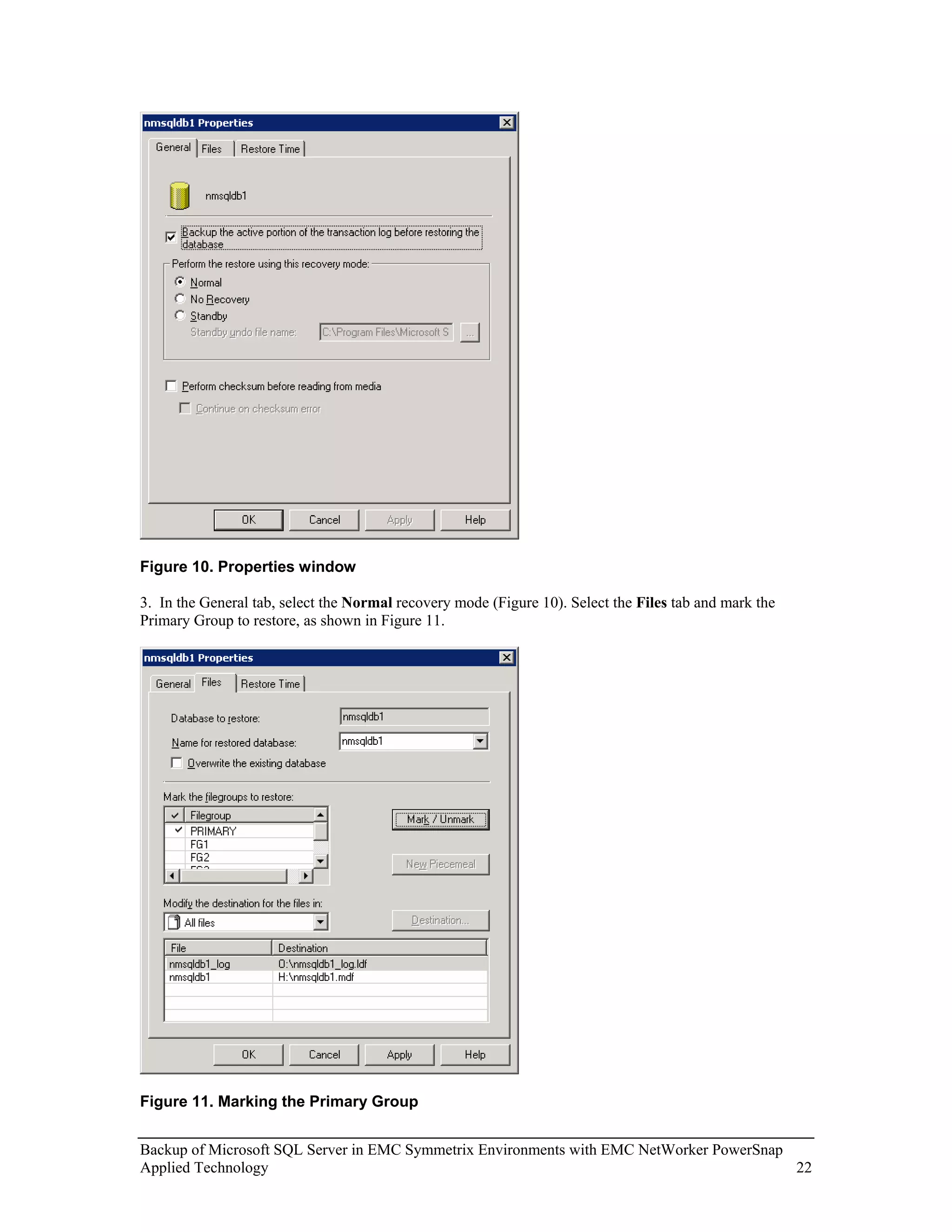 Backup of Microsoft SQL Server in EMC Symmetrix Environments ... | PDF