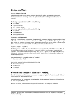 Backup of Microsoft SQL Server in EMC Symmetrix Environments ... | PDF