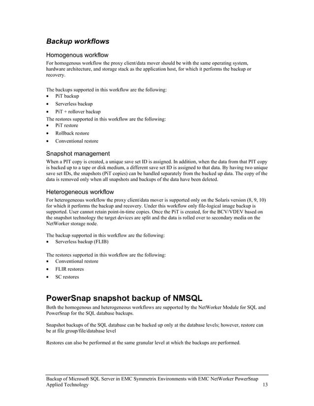 Backup Of Microsoft Sql Server In Emc Symmetrix Environments Pdf