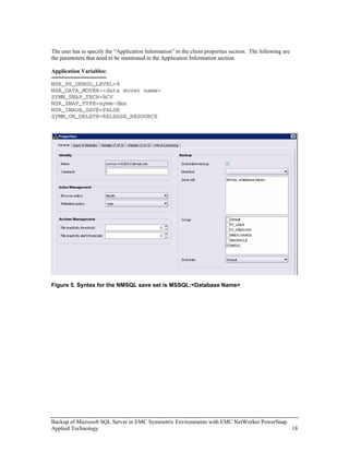 Backup of Microsoft SQL Server in EMC Symmetrix Environments ... | PDF