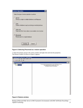 Backup of Microsoft SQL Server in EMC Symmetrix Environments ... | PDF