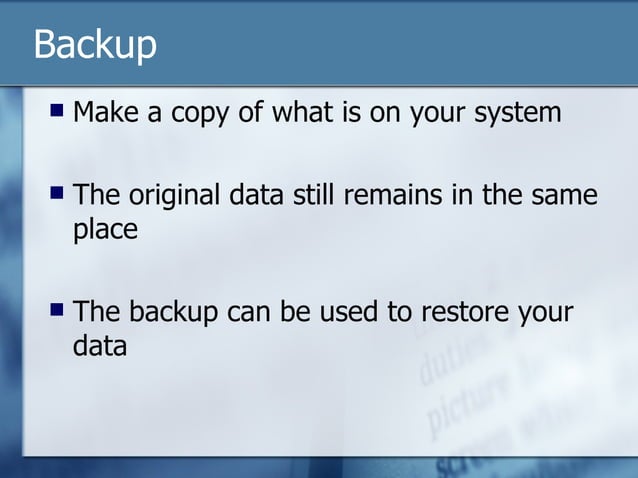 Backup And File Management | PPT