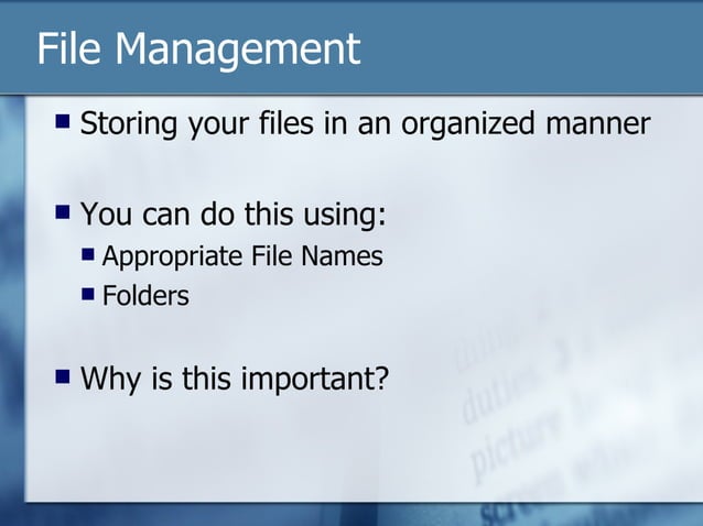 Backup And File Management | PPT
