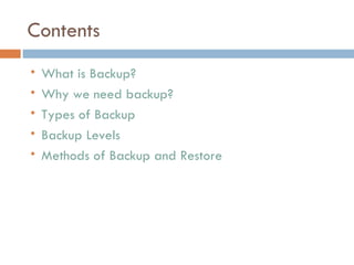 Backup and recovery | PPT