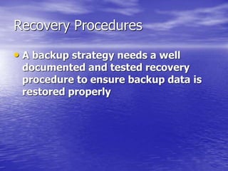 Backup and recovery | PPTX