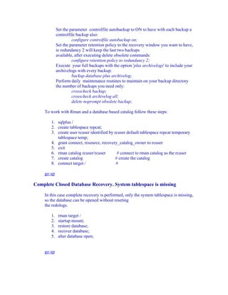 Backup andrecoverychecklist | PDF