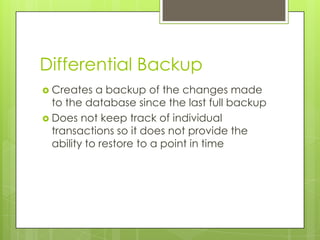 Backup And Recovery Planning | PPT