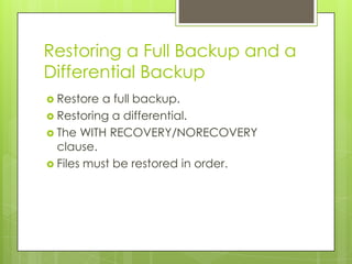 Backup And Recovery Planning | PPT