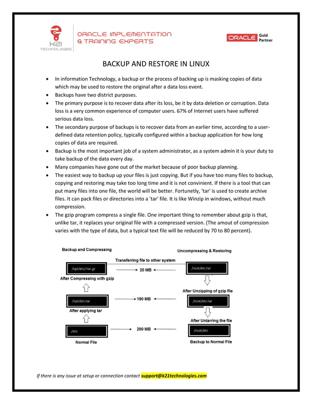 Backup and restore in linux | PDF
