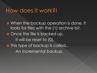 Backup Archive Bit | PPT